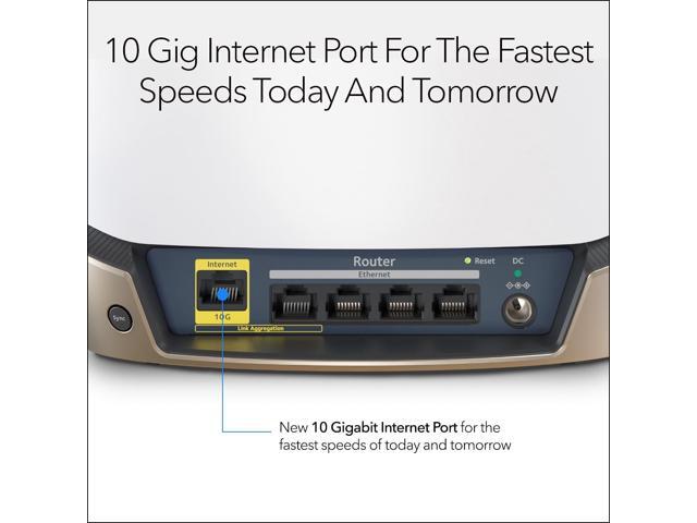 Netgear Orbi RBR860 Wi-Fi 6 IEEE 802.11ax Ethernet Wireless Router Tri ...