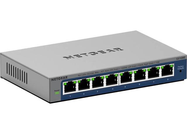Netgear GS108E Ethernet Switch, 8 Ports - Gigabit Ethernet - 10/100 ...