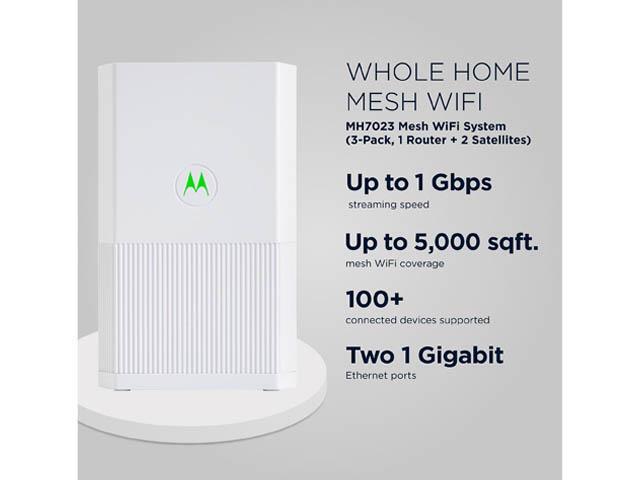 Motorola Whole Home Mesh WiFi System, AC2200 Tri-Band Mesh WiFi 2-Pack ...