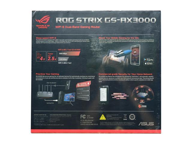 ASUS ROG STRIX AX3000 WiFi 6 Gaming Router (GS-AX3000) - Dual Band ...