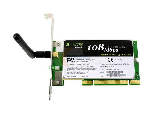 X-MICRO XWL-11gCAG 32bit PCI2.2 Wireless Adapter - Newegg.com