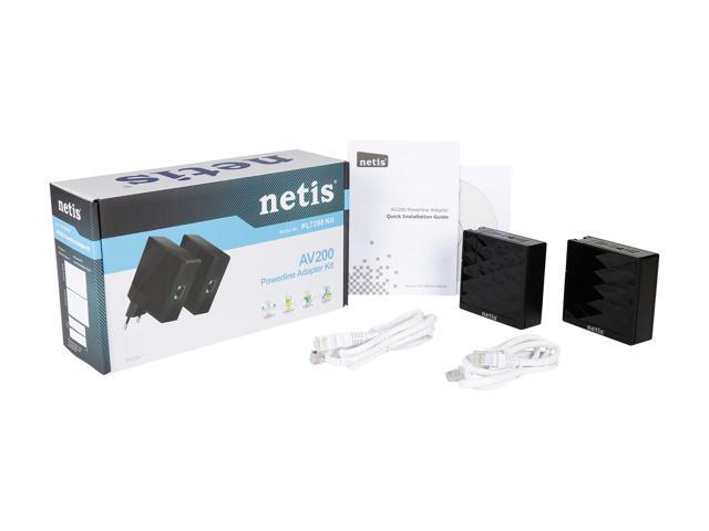 Netis PL7200KIT AV200 200 Mbps Powerline Adapter Kit (One Pair ...