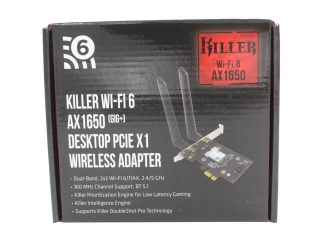 Intel Rivet Networks Killer AX1650 PCI Express Card - Up to 2.4 Gbps of ...