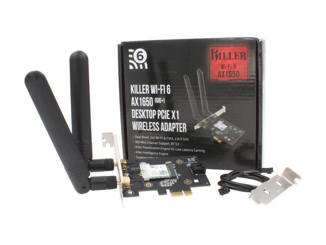 Intel Rivet Networks Killer AX1650 PCI Express Card - Up to 2.4 Gbps of ...
