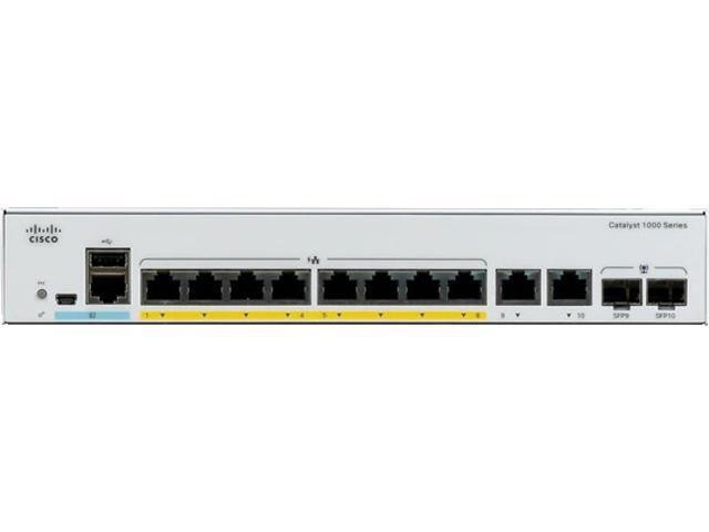 CISCO Catalyst 1000 C1000-8P-E-2G-L Switch 8 x 10/100/1000 Ethernet PoE ...