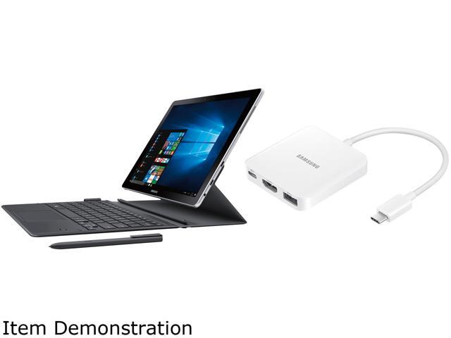 SAMSUNG Galaxy Book 2-in-1 Laptop Bundle With White Multi-Port Adapter ...
