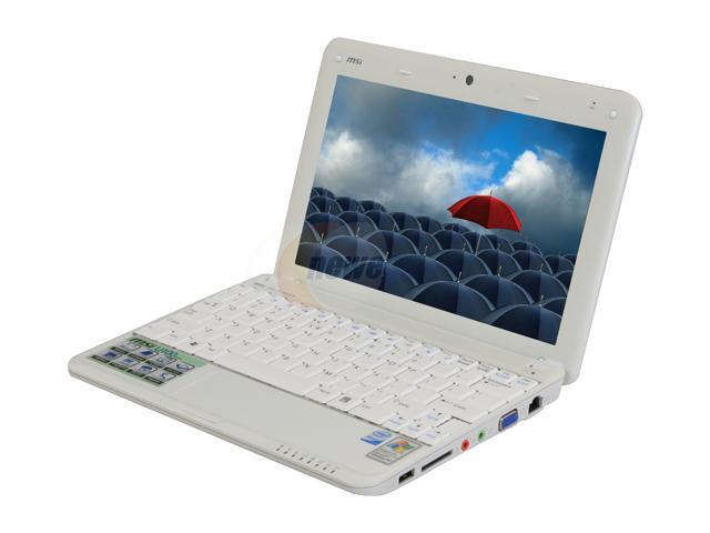 Open Box: MSI Wind U100-244MY White 10.0" WSVGA Netbook - Newegg.com