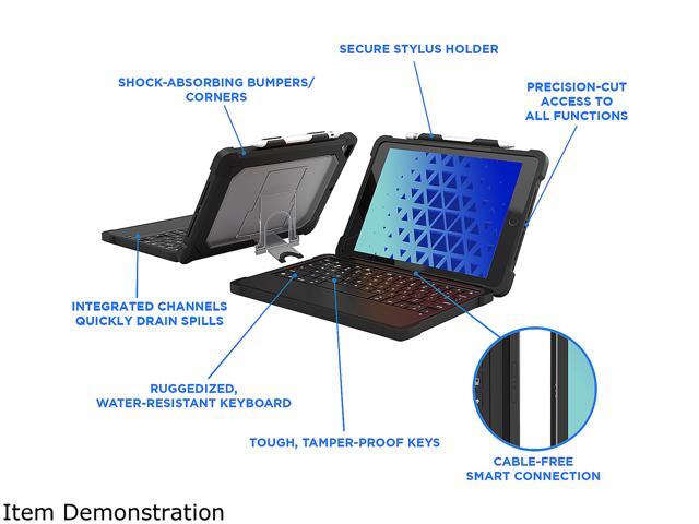 Max Cases Black Extreme KeyCase-X Rugged Keyboard/Cover Case for 10.2 ...