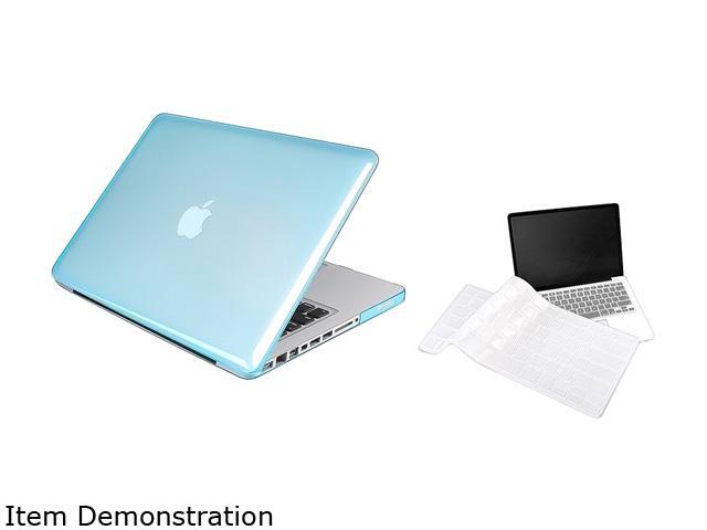 Insten Clear Blue Rubberized Case + Clear Silicone Keyboard Cover Skin ...