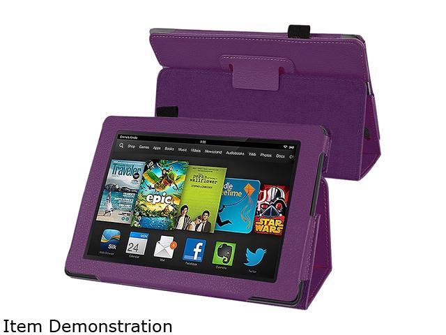 INSTEN Purple Leather Case compatible with Amazon Kindle Fire HD 7-inch ...