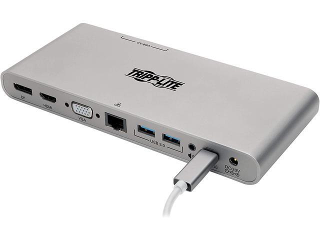 Tripp Lite Silver U442DOCK4S USB-C Dock, Dual Display - 4K HDMI/DP, VGA ...