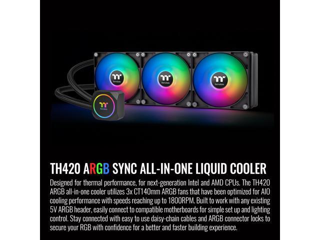 Thermaltake TH420 ARGB Sync All-In-One Liquid Cooler, AMD(AM5/AM4 ...