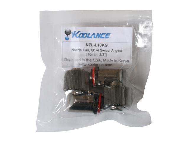 KOOLANCE NZL-L10KG Nozzle Pair, G1/4 Swivel Angled [10mm, 3/8 ...