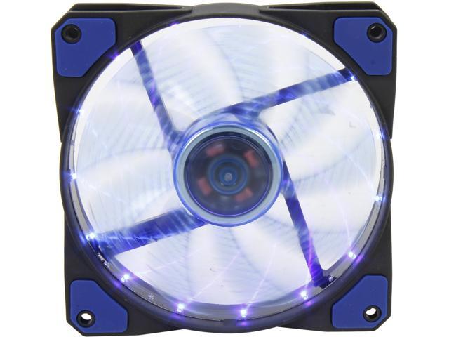 APEVIA CF12SL-SBL Blue LED Case Fan w/ Anti-Vibration Rubber Pads ...