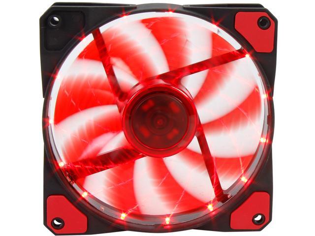 APEVIA CF12SL-SRD Red LED Case Fan w/ Anti-Vibration Rubber Pads ...