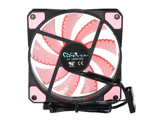 APEVIA CF12SL-SPK Pink LED Case Fan w/ Anti-Vibration Rubber Pads ...