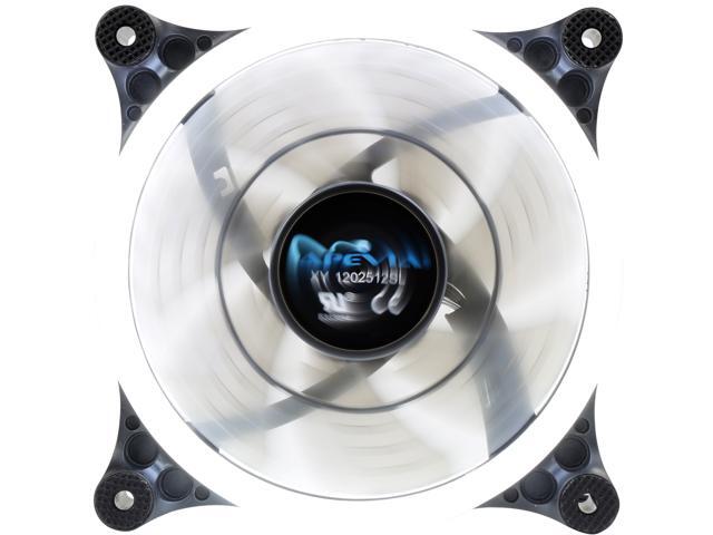 APEVIA 12L-CWH White LED 120mm x 120mm x 25mm 4pin+3pin White LED Case ...