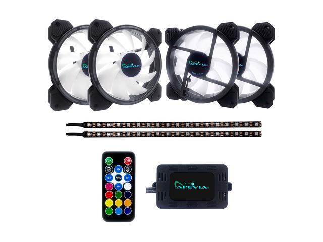 Apevia Arcane AR412L2S-RGB 120mm Silent Addressable RGB Color Changing ...