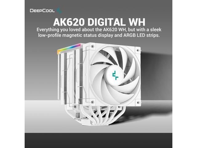 DeepCool AK620 DIGITAL WH Performance Air Cooler, Dual-Tower Layout ...