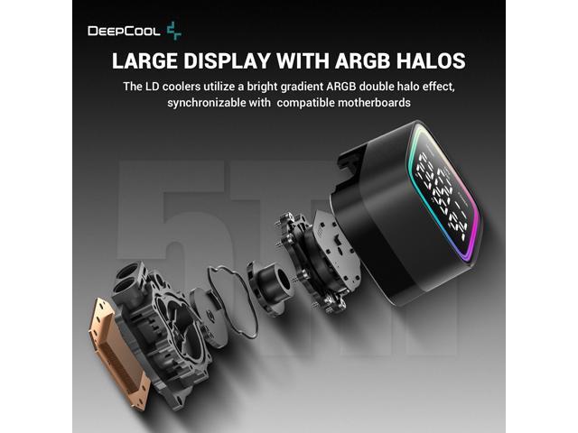 DeepCool LD240 Liquid Cooler 240mm 5th Gen Pump 3400 RPM AIO Real-time ...