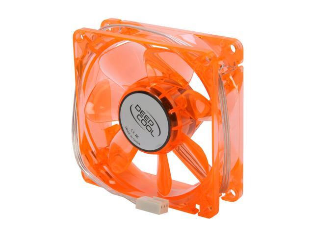 LOGISYS Computer CF80OG Green LED 80mm Orange Case Fan with Green LED ...