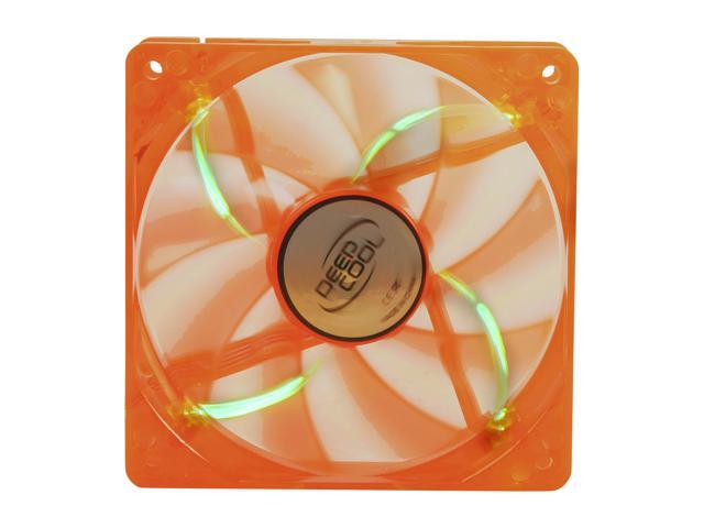 LOGISYS Computer CF120OG Green LED 120mm Orange Case Fan with Green LED ...