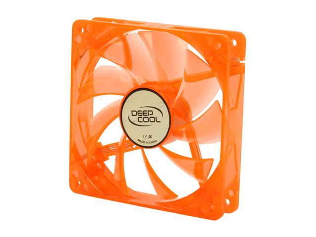 LOGISYS Computer CF120OG Green LED 120mm Orange Case Fan with Green LED ...