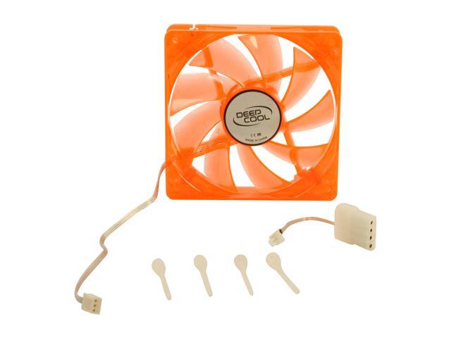 LOGISYS Computer CF120OG Green LED 120mm Orange Case Fan with Green LED ...