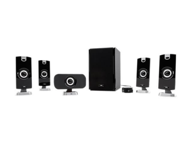 Cyber Acoustics CA-5402 5.1 5 Piece Flat Panel Design Subwoofer ...