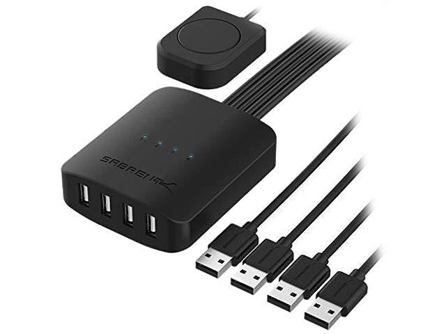 SABRENT USB 2.0 Sharing Switch up to 4 Computers and Peripherals LED ...