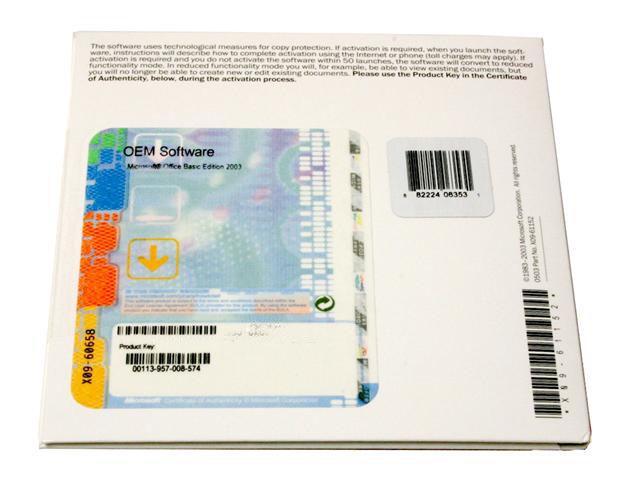 Microsoft Office Basic 2003 With SP1 Single Pack - Newegg.com