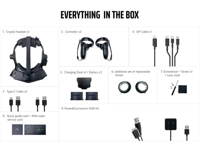 Pimax Crystal VR Headsets - With controllers-Dual Engines of PC VR with 8G+256G Virtual Reality ...