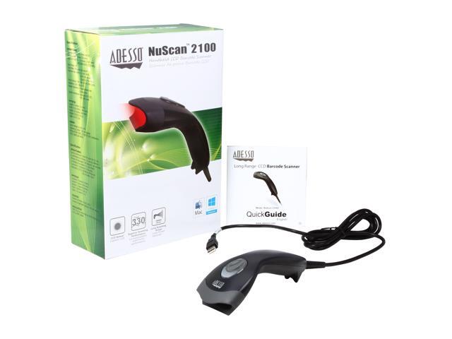 Adesso NuScan 2100U Slim Long Range Handheld CCD Barcode Scanner ...