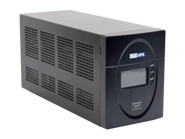 OPTI-UPS Power Series PS1500B True Sine Wave UPS w/ LCD Monitor ...