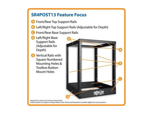 Tripp Lite SR4POST13 13U 4-Post SmartRack Open Frame Rack - Organize ...