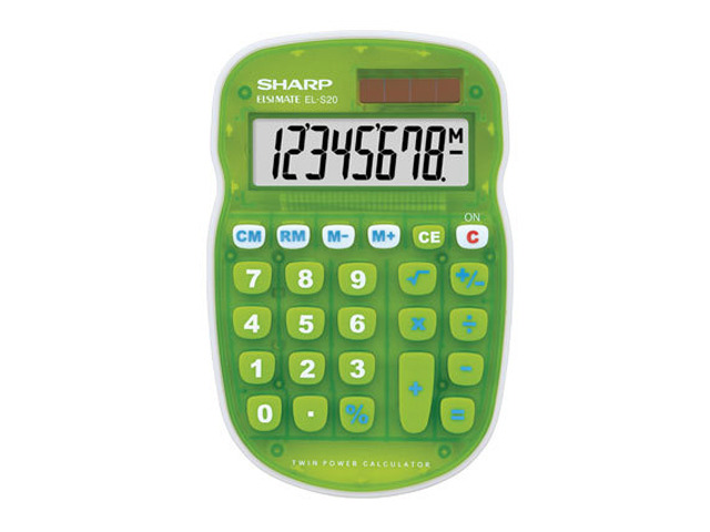 Sharp EL-S20BGR Basic Calculator (Green) - Newegg.com