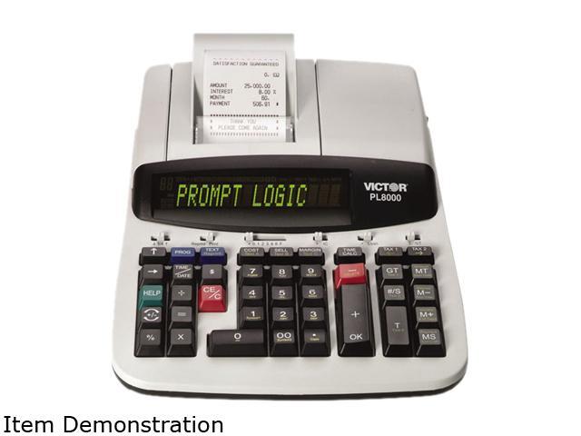 Victor PL8000 1-Color Prompt Logic Printing Calculator, 14-Digit Dot ...