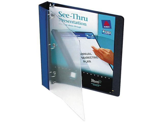Avery 10851 See-Thru Presentation Binder, Round Ring, 1" Capacity, Blue ...