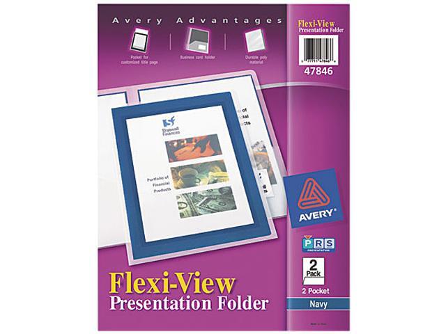 Avery Flexi-View Two-Pocket Folders, 2 Folders, Navy Blue (47846 ...