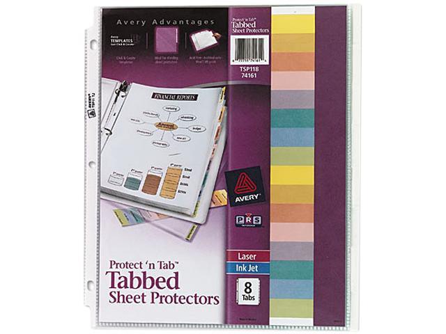 Avery Protect 'n Tab Tabbed Sheet Protectors, Acid-Free, 8 Tabs, 8 ...