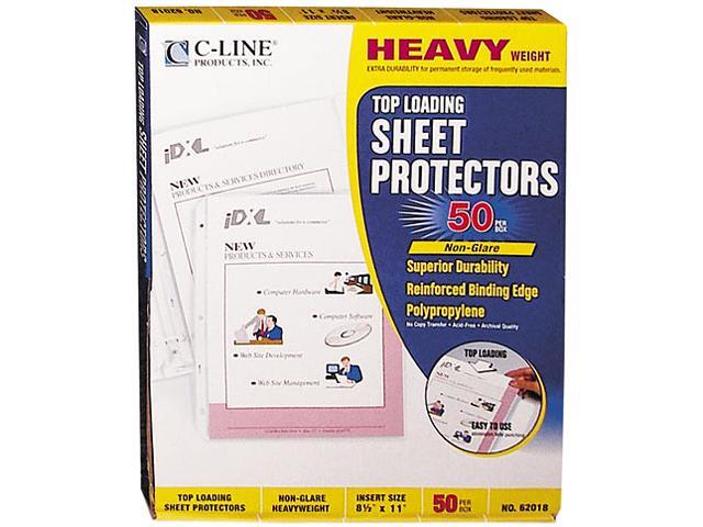 C-line 62018 Top-Load Poly Sheet Protectors, Heavy Gauge, Letter, Non ...