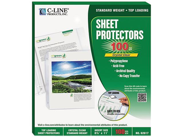 C-line 62617 Biodegradable Sheet Protector, Standard, 8-1/2 x 11, Clear ...