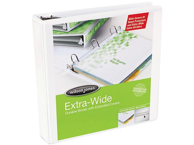 Wilson Jones 80290 D-Ring Extended Cover Vinyl View Binder, 3" Capacity ...