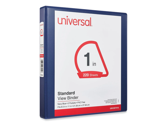 Universal Slant D-Ring View 3 Ring Binder - 1" Capacity - 11 x 8.5 ...