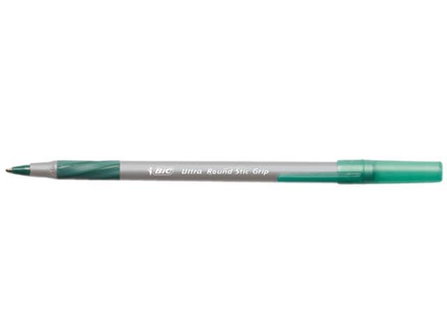 BIC GSMG11-GN Ultra Round Stic Grip Ballpoint Stick Pen, Green Ink ...