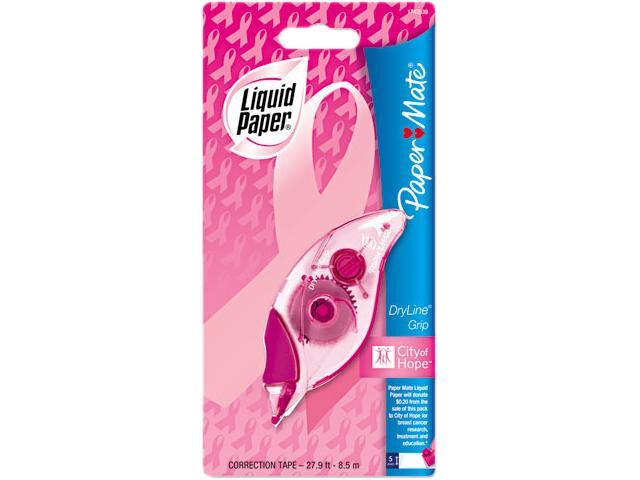 Paper Mate Liquid Paper 1742839 Pink Ribbon DryLine Grip Correction ...