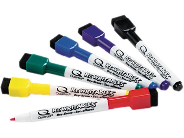 Quartet 51-659312 ReWritables Dry Erase Mini-Markers, Fine Point, Six ...