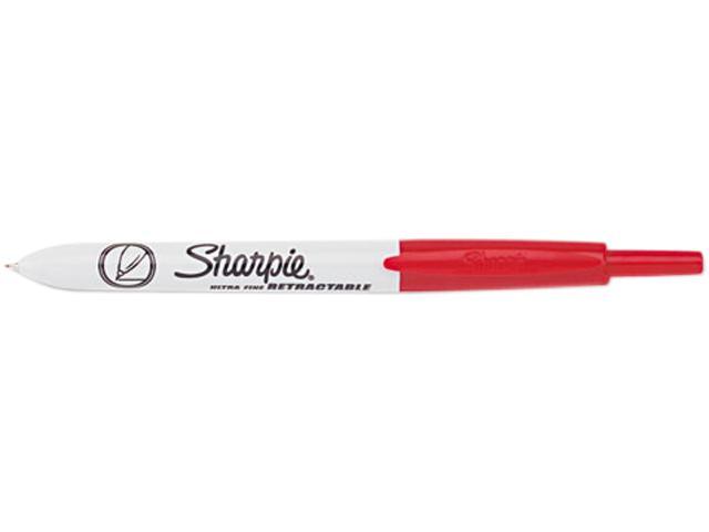 Sharpie 1735791 Retractable Permanent Marker, Ultra Fine Tip, Red - 1 ...