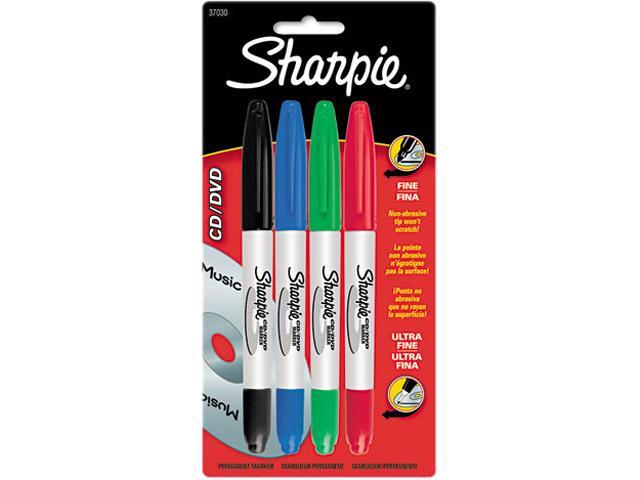 Sharpie 37030PP CD/DVD Markers, Fine/Ultra Fine Point, Assorted, 4/Set ...