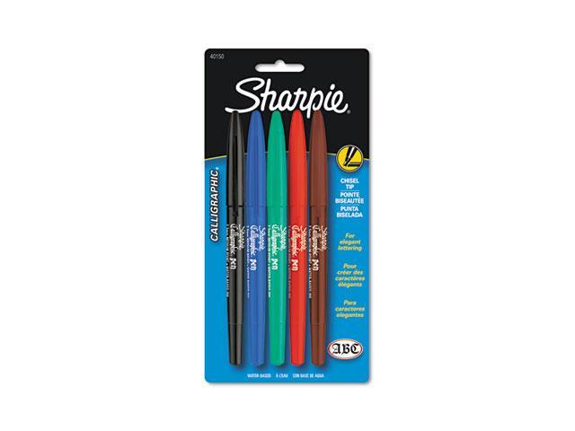 Sharpie 40150SH Calligraphic Marker Pen Set, Assorted Ink, Medium, 5 ...